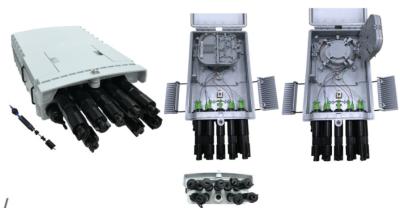 中国 壁に取り付けられた光ファイバーの配電箱274X175X82mm （POLE-MOUNTED）、IP65,8CORESは、切られていない、PRE-CONNECTION支えます 販売のため