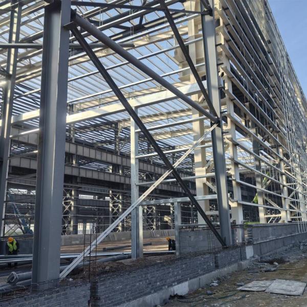 Quality Prefabricated Steel Structure Workshop Buildings with H-shaped Steel Components​ for sale