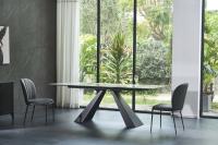 China Ceramic Marble Extending Dining Table 2200x1000mm 4-6 Seater Stainless Steel Base for sale