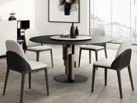 China Contemporary Ceramic Marble Dining Table 1350mm Stainless Steel Base Round for sale