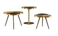 China Gleaming Clover Stainless Steel Side Table 500mm Rose Gold Titanium Finish for sale