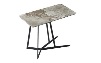 China Sculpted Edge Nordic Style Rectangle Coffee Table 550mm Height Modern Marble for sale