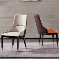 China Luxora High Back Leather Dining Chair 500x470x940mm Solid Ash Wood Frame PU Leather for sale