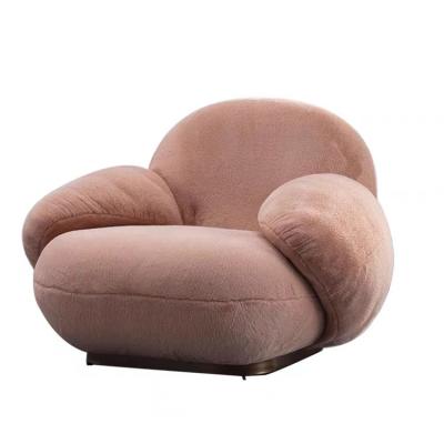 China Fur Pumpkin Leisure Lazy Sofa Stoel Ontspannen Flannel Stof Roestvrij staal Onderkant Te koop