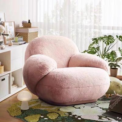 China Fur Pumpkin Leisure Lazy Sofa Stoel Ontspannen Flannel Stof Roestvrij staal Onderkant Te koop