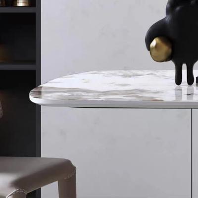 China Elegant Rectangular Stainless Steel Marble Dining Table 750mm Height for sale