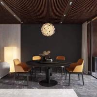 China Contemporary Ceramic Marble Dining Table 1350mm Stainless Steel Base Round for sale