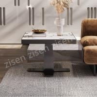 China Majestic Ceramic Marble Stainless Steel Side Table 700x700x500mm for sale