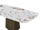 China Rectangular Marble Metal Dining Table 2000mm Length  With Column for sale