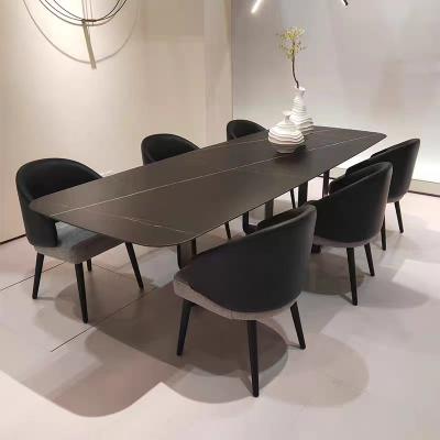 China Flexief laag rugstof Eetkamer stoelen Polstered staal basis Te koop