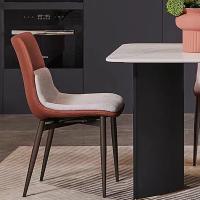 China LuxBlend Mixed Leather Fabric Dining Chair 470x490x850mm Comfortable for sale