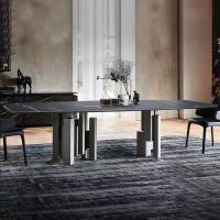 China GeoCraft Stainless Steel Base Ceramic Marble Top Dining Table 2400x1100x750mm for sale