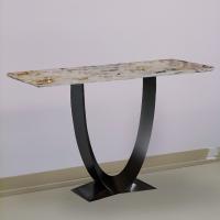 China Ceramic Marble Console Table 1200x450x760mm Oval Hollow Base Modern Hall Table for sale
