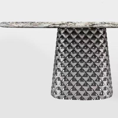 China Mirror Type Reflective Console Table 380mm Width Marble Look for sale