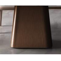 China Rectangular Marble Metal Dining Table 2000mm Length  With Column for sale