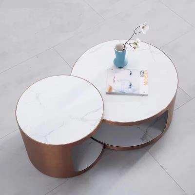China Brushed Titanium Fusion Round  Nordic Coffee Table for sale