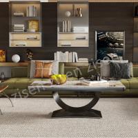 China Ceramic Marble Coffee Table 1300x700x450mm Stainless Steel Frame Anti Scratch for sale