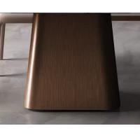 China Rectangular Column Stainless Steel Ceramic Marble Dining Table for sale