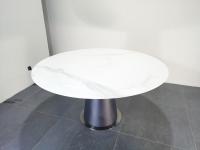 China Classic Combination Marble Metal Dining Table Round Marble Table Dining Set for sale