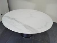 China Classic Combination Marble Metal Dining Table Round Marble Table Dining Set for sale