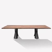China Pottery Barn Benchwright Rustic X - Base Dining Table Exquisite Wood Dining Table for sale