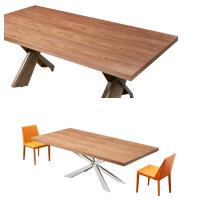 China Pottery Barn Benchwright Rustic X - Base Dining Table Exquisite Wood Dining Table for sale