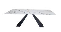 China Genuine Ceramic Marble Top Dining Table 220x100x75 cm Steel Base for sale