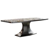China Ceramic Stainless Steel Marble Dining Table Rectangle  Shape for sale