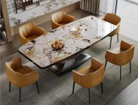 China Ceramic Stainless Steel Marble Dining Table Rectangle  Shape for sale