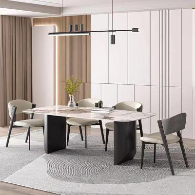Cina Impressionante estetica Acciaio inossidabile Marmo Tavolo da pranzo Arredamento per la casa in vendita