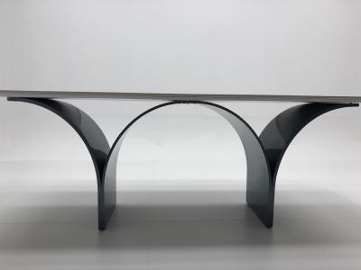 China Rectangular Big Size W Shape Base Ceramic Marble Top Dining Table For Home for sale