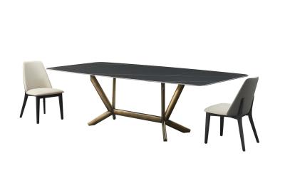 중국 큰 공간 절약 인기 있는 대리석 소결 돌 세라믹 상단 프레임 금속 다리 식탁 판매용