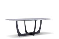 China Italian Light Luxury Ceramic Marble Dining Table 220x100x75 cm Rectangular Metal Base for sale