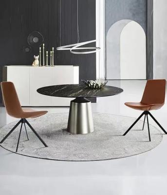China Europe Market Metal Ceramic Dining Table Set Round Ceramic Sintered Stone Dining Table factory