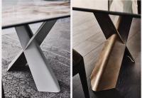 China Luxury Dining Table Rectangular Marble Table Stone Table Top With X Legs for sale