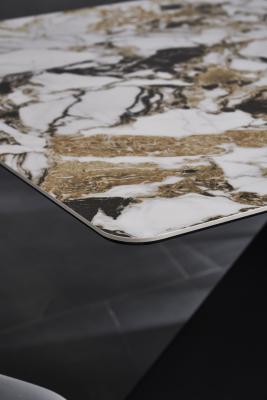 Cina Set di mobili di lusso Tavolo in ceramica in pietra sinterizzata Con sedie Set tavolo da soggiorno in vendita
