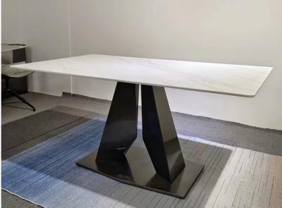 China Made In China Modern Luxury Rectangular Dining Table Marble Slate Stone Top Fashion Style factory