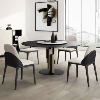 China Mesa de comedor redonda de mármol con tapa de piedra sinterizada de lujo para 8 comensales en venta