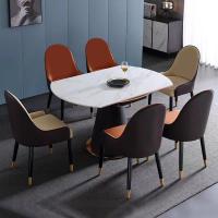 China Round Ceramic Marble Extendable Dining Table 150cm with Gold Steel Base for sale
