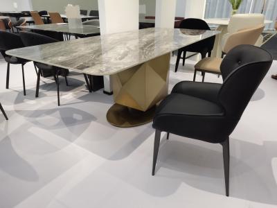 중국 포산 공급업체 고품질 골드 스테인리스 스틸 식탁 거실 식탁 대리석 세라믹 상판 판매용