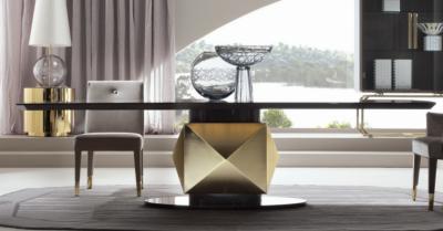 China Luxury Marble Dining Table Modern Design Custom Rectangular Stainless Steel High-End European Style for Home Hotel Use for sale