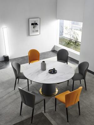 China Home Design Dinning Table Set 8 Chairs Dining Room Furniture Extendable Round Marble Dining Table Set for sale