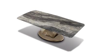 China Luxury 8/10 Chairs Rectangular Dining Table Set Modern Stainless Steel Metal Marble Top Table for Wedding/Restaurant/Hotel/Apartment for sale