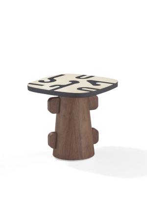 China Factory Supply Living Room Coffee Table Modern Wood Italian Minimalist Veneer Hotel Coffee Table Square Coffee Table for sale