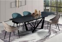 China Italian Modern Ceramic Marble Extendable Dining Table 140/200x90x75 cm Steel Base for sale