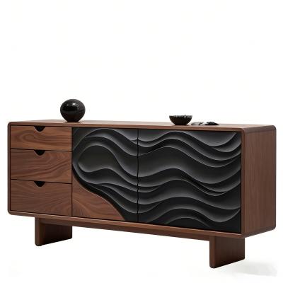 China Nordic Modern Design Solid Wood TV Cabinet Black Walnut Sideboard & Tea Cabinet Wooden for Home Living Room Furniture for sale