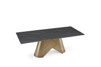 China Wholesale Luxury Ceramic Marble Rectangular Dining Table Set 220x100x75cm Steel Base for sale