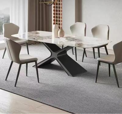 China Popular Modern Metal Dining Table and Chairs Set for Dining Room and Living Room Home Furniture for sale