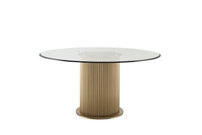 China Italian Modern Minimalist Glass Top Dining Table Modern New Design Luxury Tempered Glass Mirrored Dining Table for Room for sale