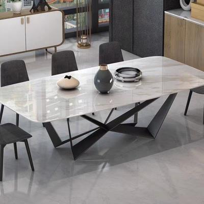 China Wholesale Customize Stainless Steel Frame Rectangular Marble Dining Table Luxury Gold Wedding Party Chairs and Tables for Party for sale